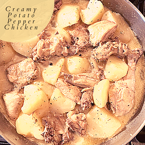 Creamy Potato Pepper Chicken made with Chicken, cream, peppers and