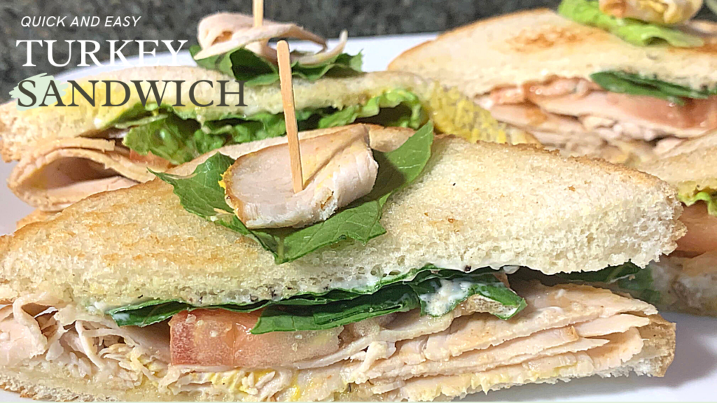 Turkey Sandwich. Quick and easy recipe. Turkey slices with sauces used